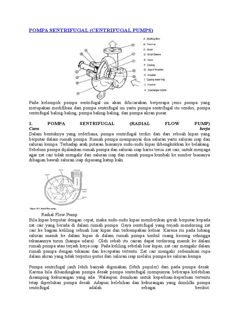 Jenis dan Karakteristik Pompa Sentrifugal | PDF