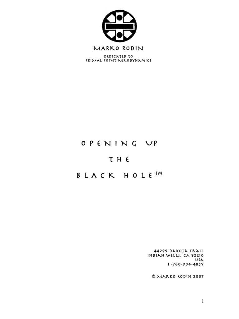 Opening Up THE Black Hole: Marko Rodin | PDF | Engines | Electricity
