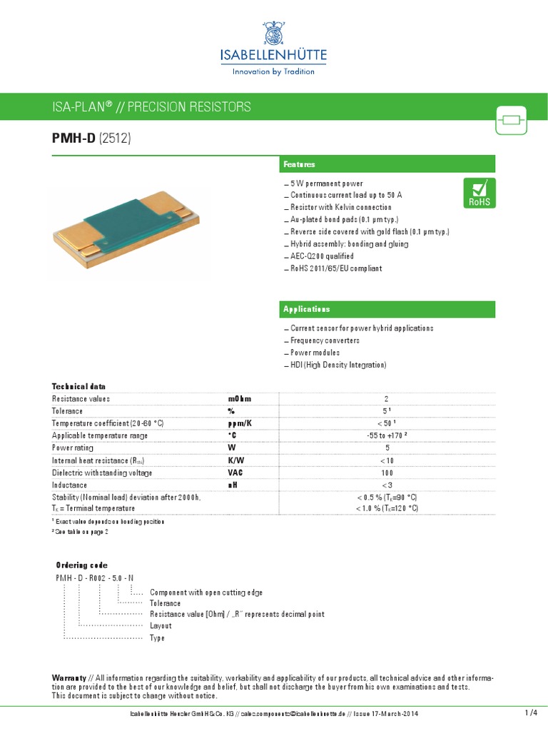 PMH D | PDF | Resistor | Electrical Resistance And Conductance