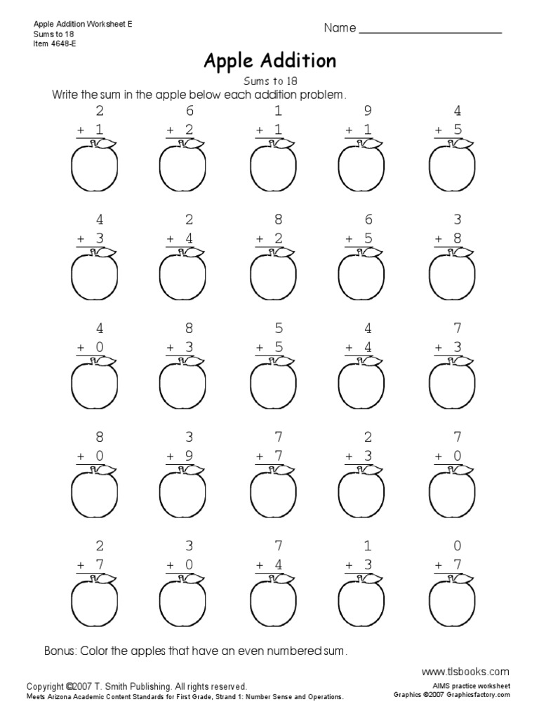 Apple Addition: Name | PDF | Science | Teaching Mathematics