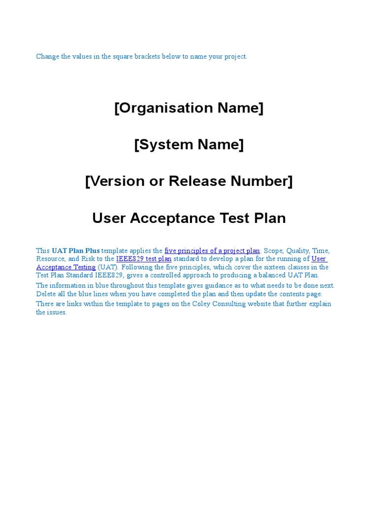 UAT Test Plan | Information Technology | Software
