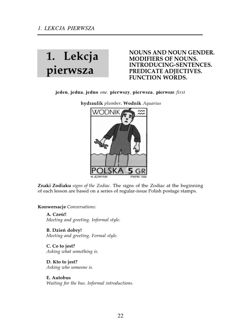 Polish Language Courses 1 | PDF