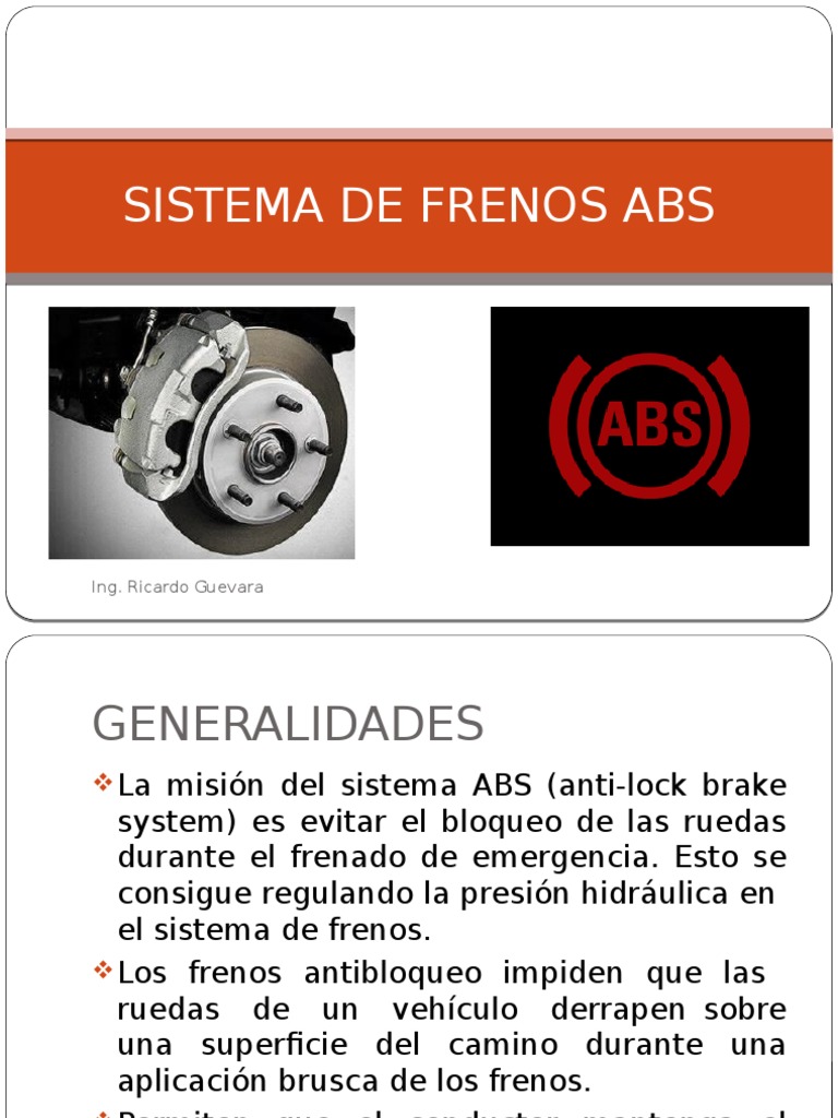 Sistema de Frenos Abs | PDF | Sistema de freno antibloqueo | Tecnología de vehículos