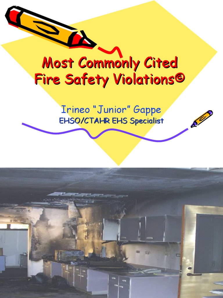 Most Commonly Cited Fire Safety Violations© | PDF | Fire Safety ...