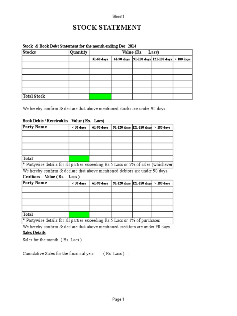 Stock Statment Hdfc | Stocks | Debt