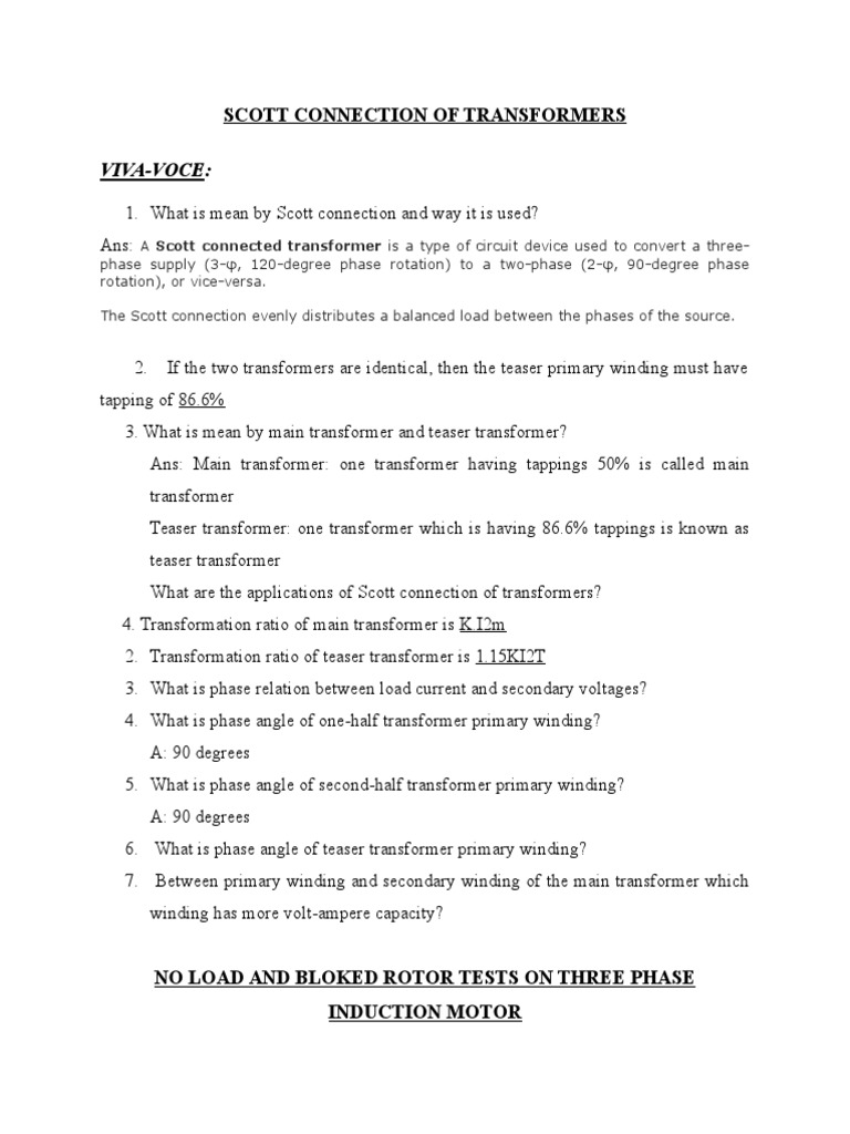 Scott Connection of Transformers Title | PDF | Transformer ...