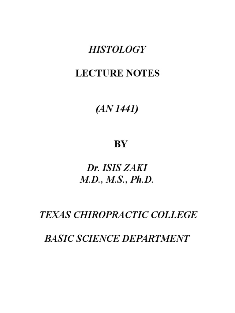 Histology Lecture Notes by Dr. Zaki | PDF | Epithelium | Bone