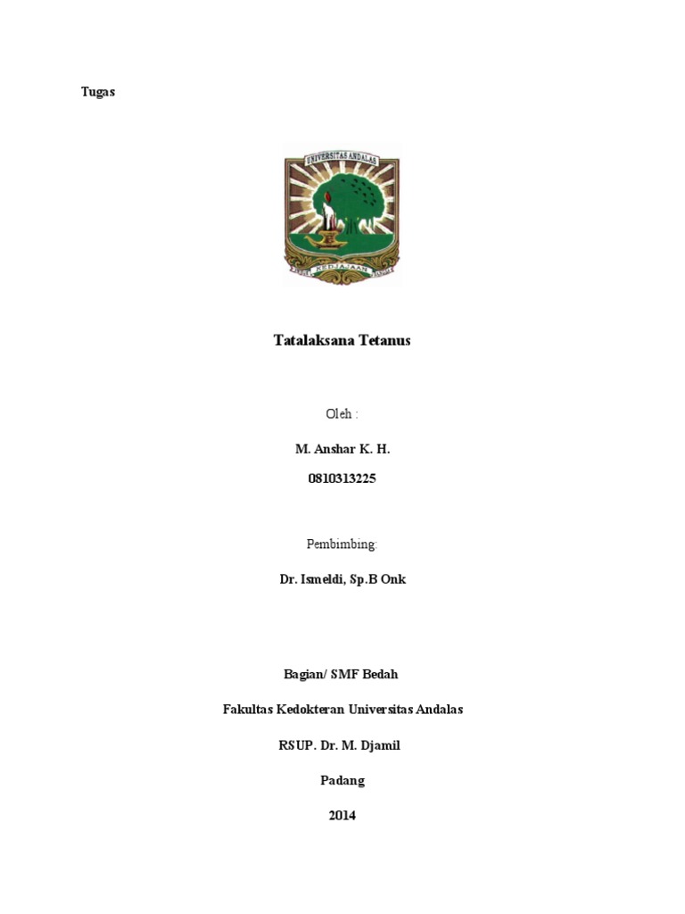 Philip Score Tetanus - Penatalaksanaan | PDF
