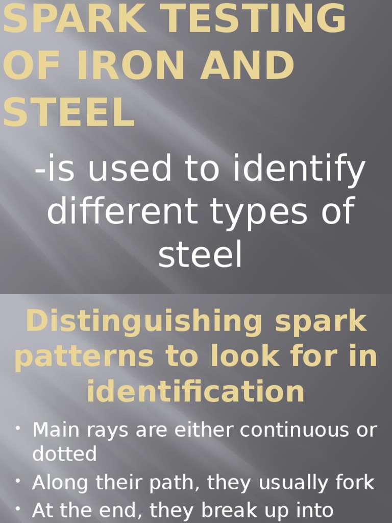 Spark Testing Guide for Iron and Steel | PDF | Home & Garden ...