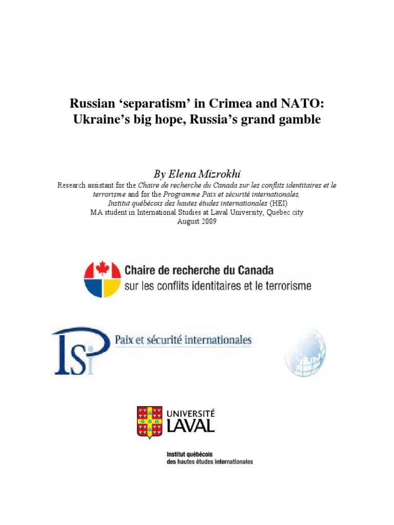 Crimea's Separatism and NATO Dynamics | PDF | Crimea | Ukraine