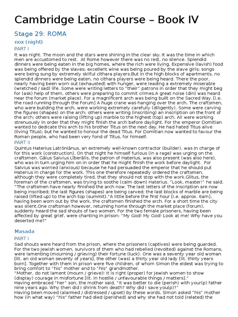 Cambridge Latin Course - Book IV: Stage 29: ROMA | PDF | Titus | Last ...