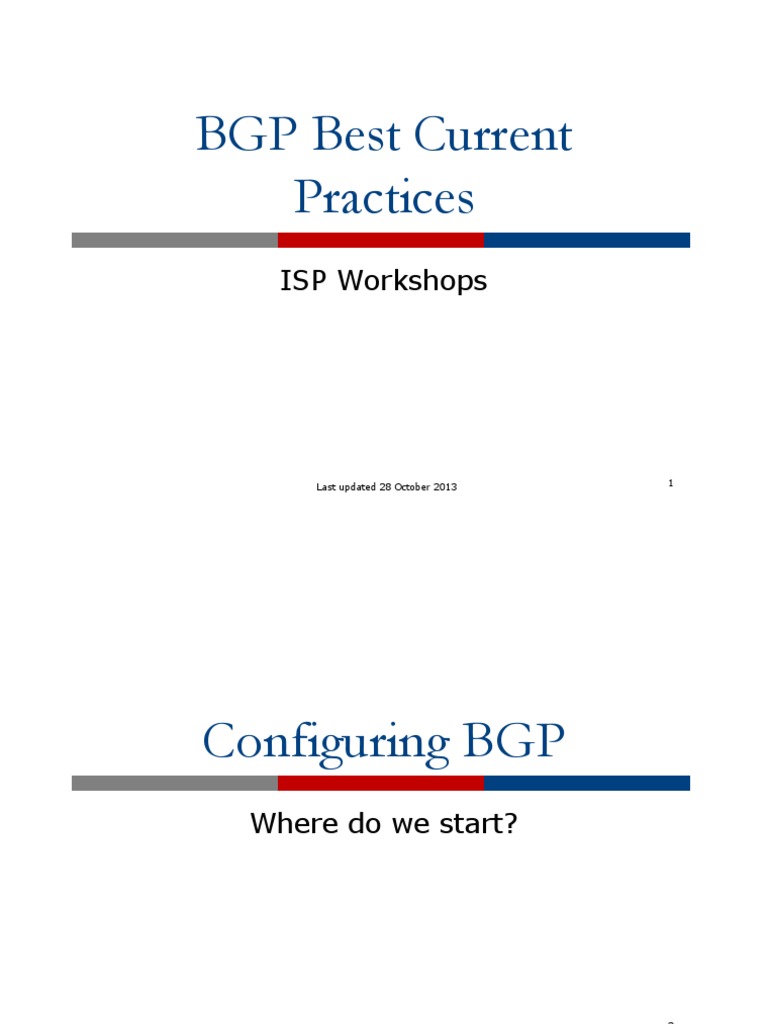 BGP Best Current Practices: ISP Workshops | PDF | Ip Address | Router (Computing)