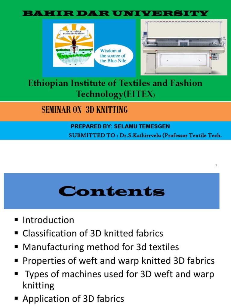 3D Knitted Textiles | Download Free PDF | Knitting | Textiles