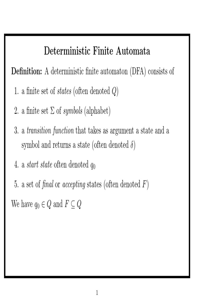 Deterministic Finite Automata | Download Free PDF | Teaching Mathematics | Computer Science
