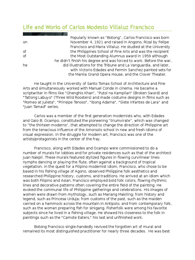 Life and Works of Carlos Modesto Villaluz Francisco: Ibong Adarna | PDF ...