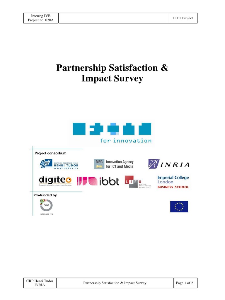 Partnership Satisfaction & Impact Survey | PDF | Evaluation | Survey ...