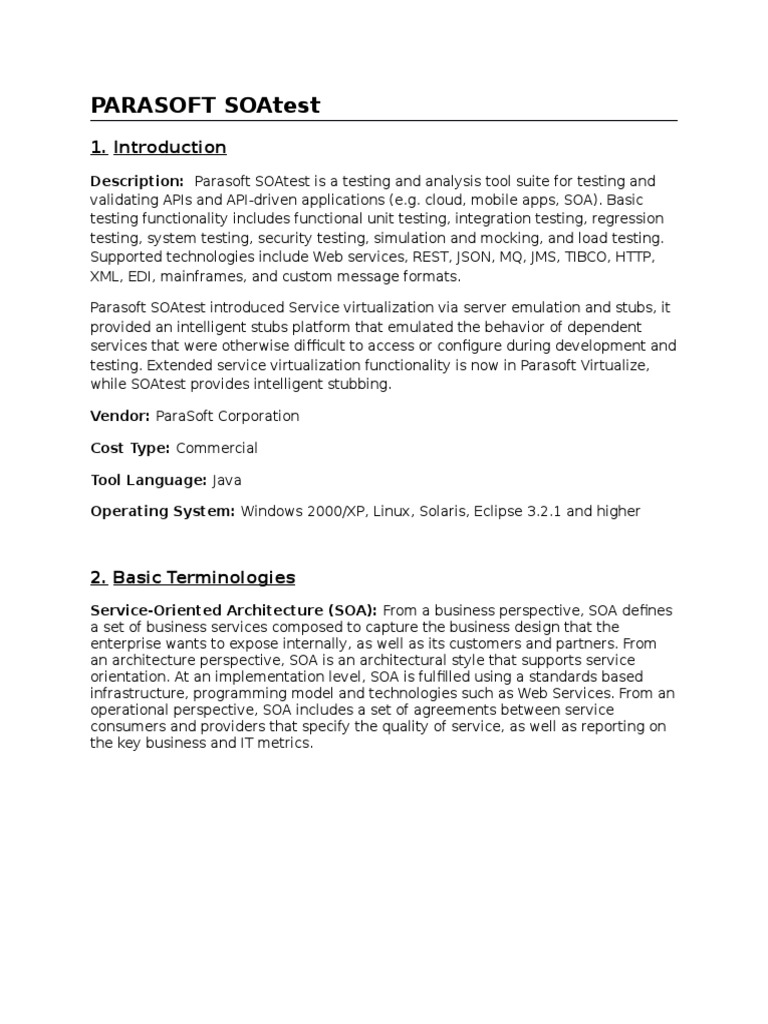 Parasoft Soatest 9.x Tutorial | PDF | Service Oriented Architecture ...