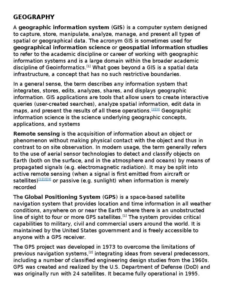 Geography: Geographical Information Science or Geospatial Information ...