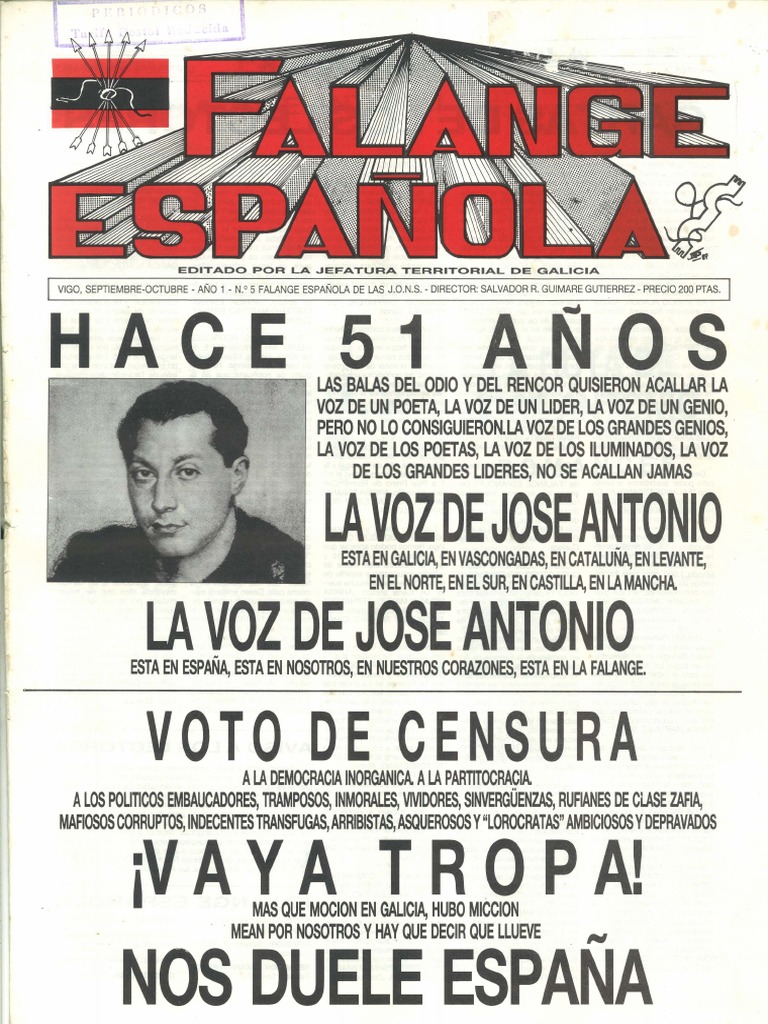 Falange Española nº 5. Septiembre 1987.