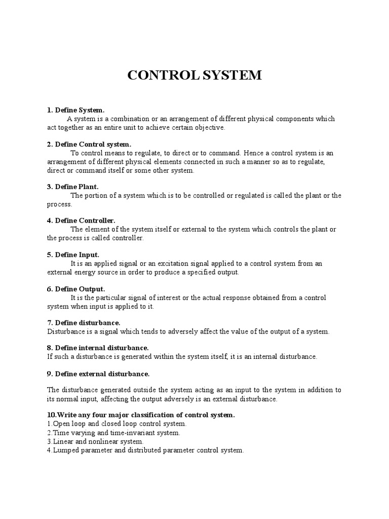 Control System | PDF | Control System | Control Theory