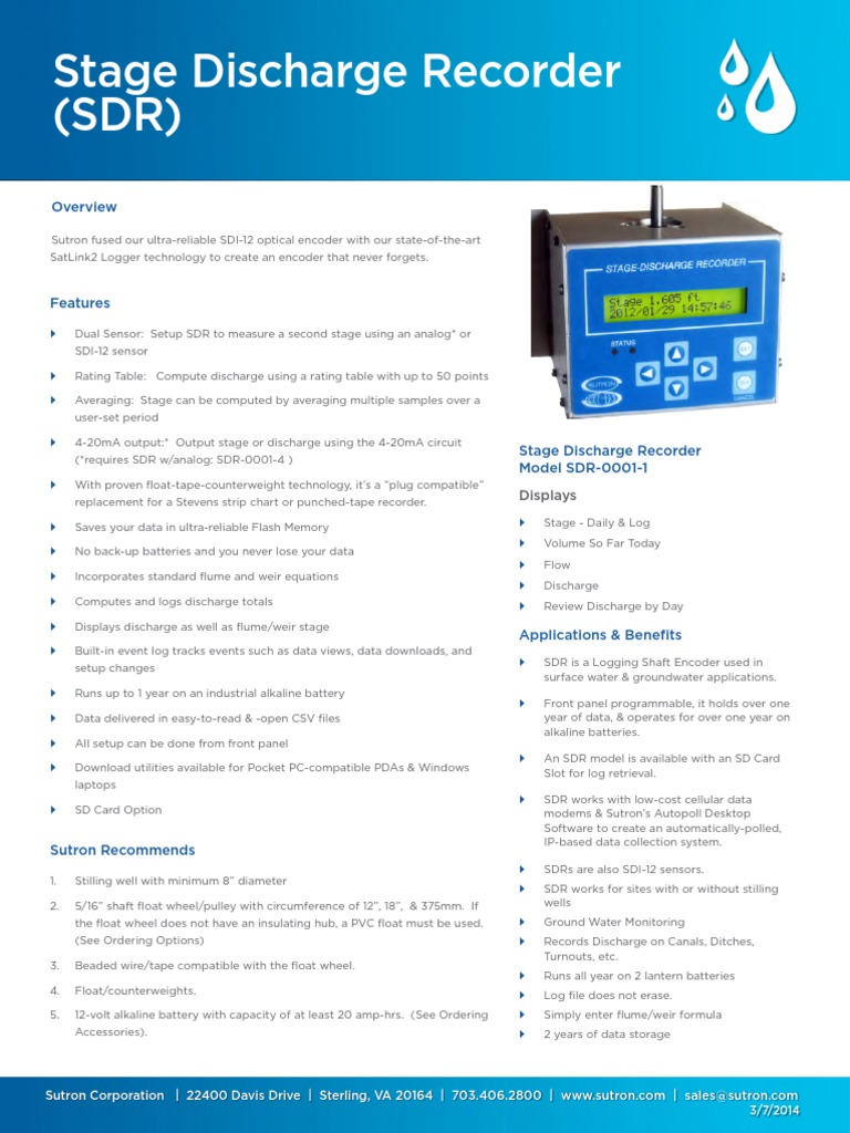 Stage Discharge Recorder (SDR) | PDF | Secure Digital | Laptop