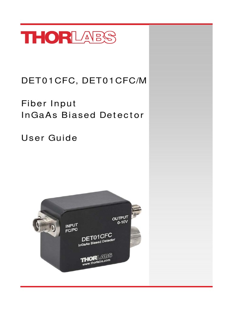 High-Speed InGaAs Detector User Guide | PDF | Electrical Engineering ...