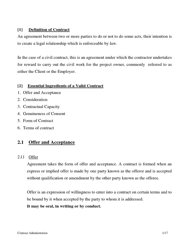 Principles of Contract Law Explained | PDF | Offer And Acceptance ...