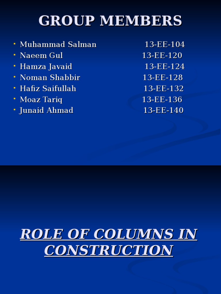 Role of Columns in Construction..... | PDF | Column | Concrete