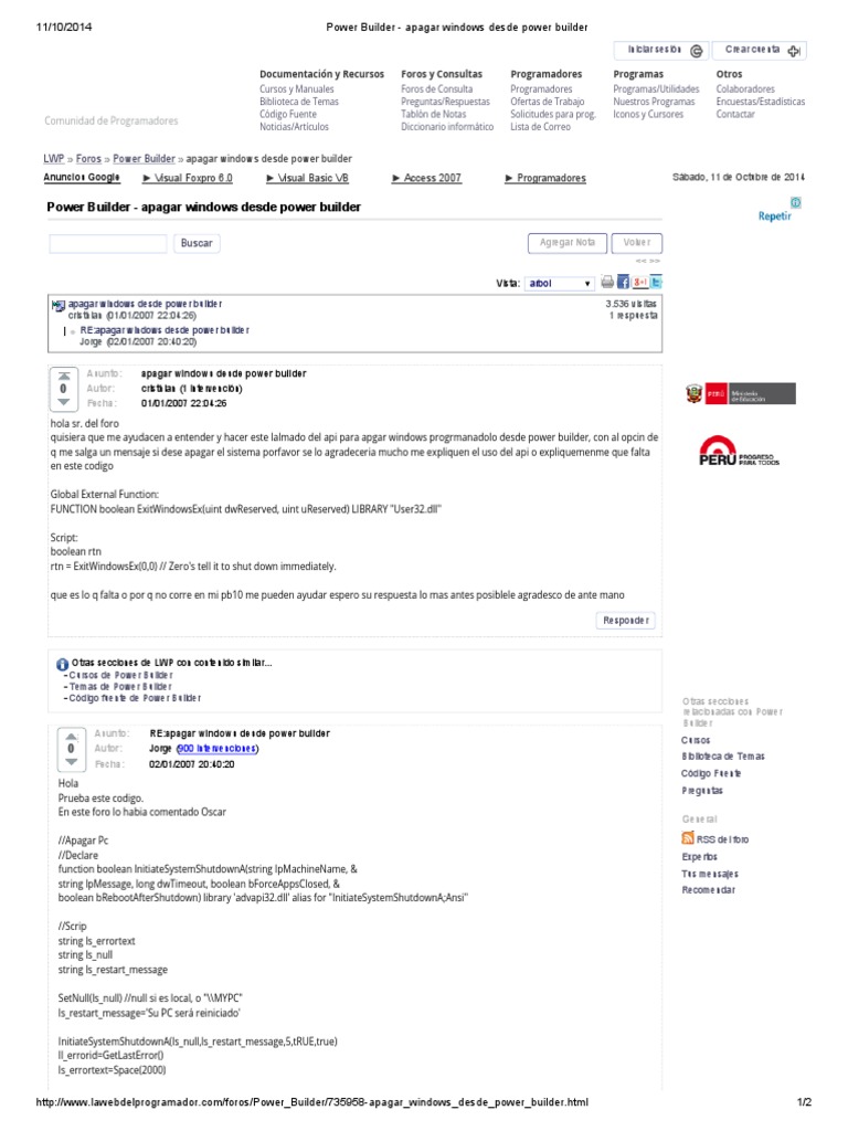 Power Builder - Apagar Windows Desde Power Builder | PDF | Informática ...