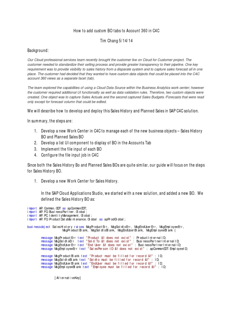 Adding Custom BO Tabs in Account 360 | PDF | Parameter (Computer ...