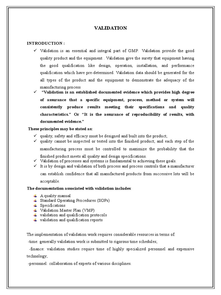 Validation | PDF | Verification And Validation | Quality (Business)