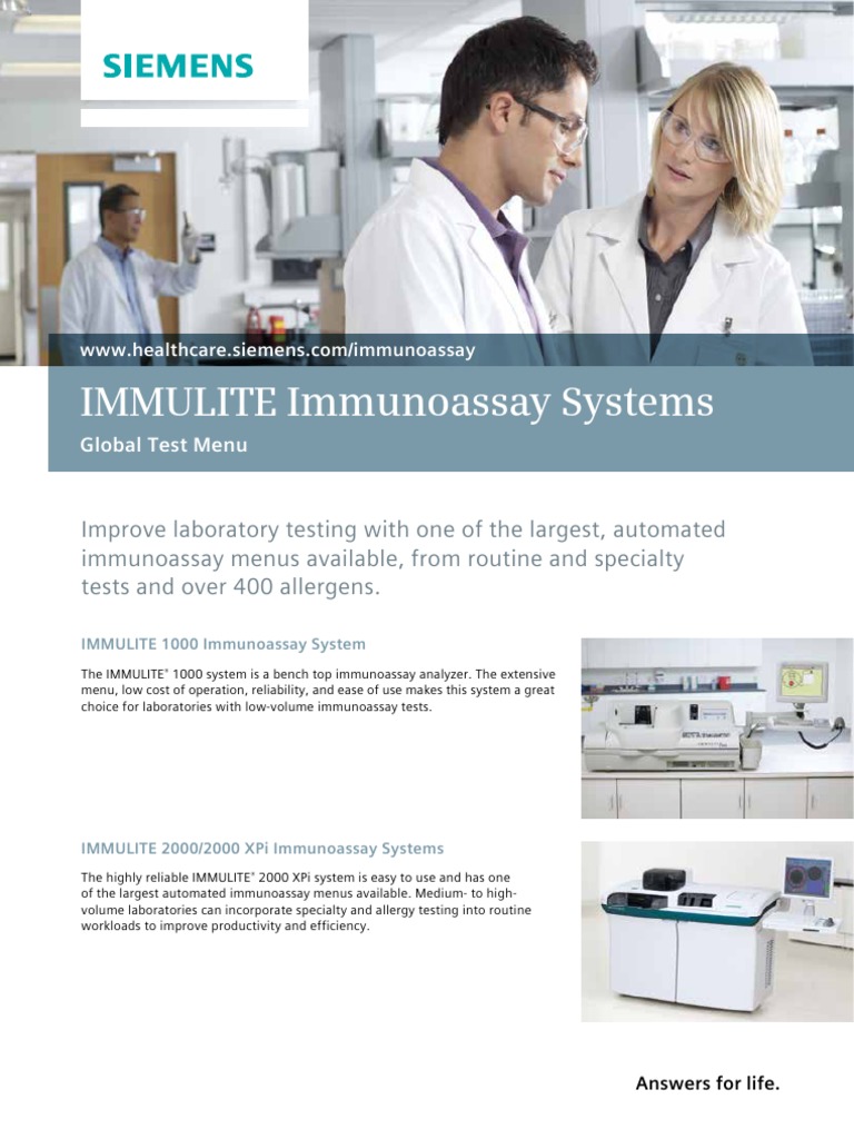 130248-Gc1 Immulite Global Menu Fnl-01248759 | PDF | Allergy | Glands