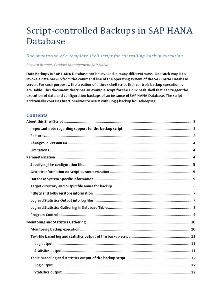 Backup Script Documentation | PDF | Backup | Databases