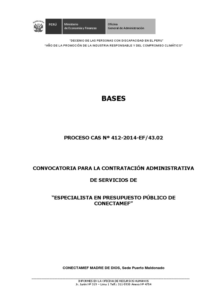 Cas 412 2014 Especialista Ppto Publico | PDF