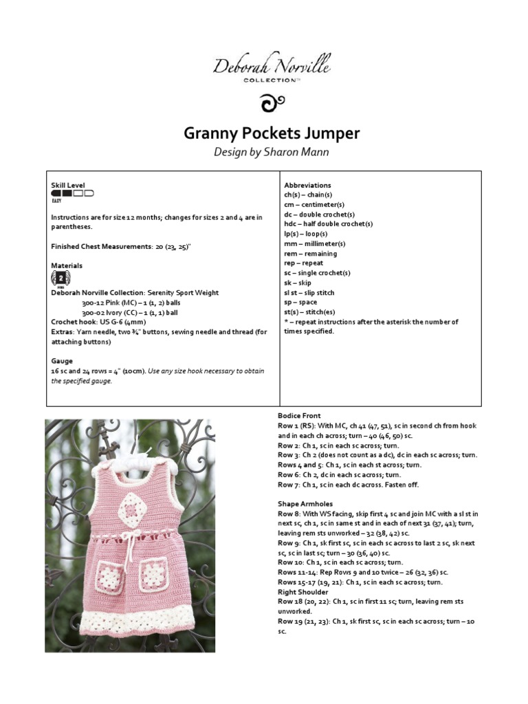 Crocheted Granny Pockets Jumper Pattern | PDF | Crochet | Yarn