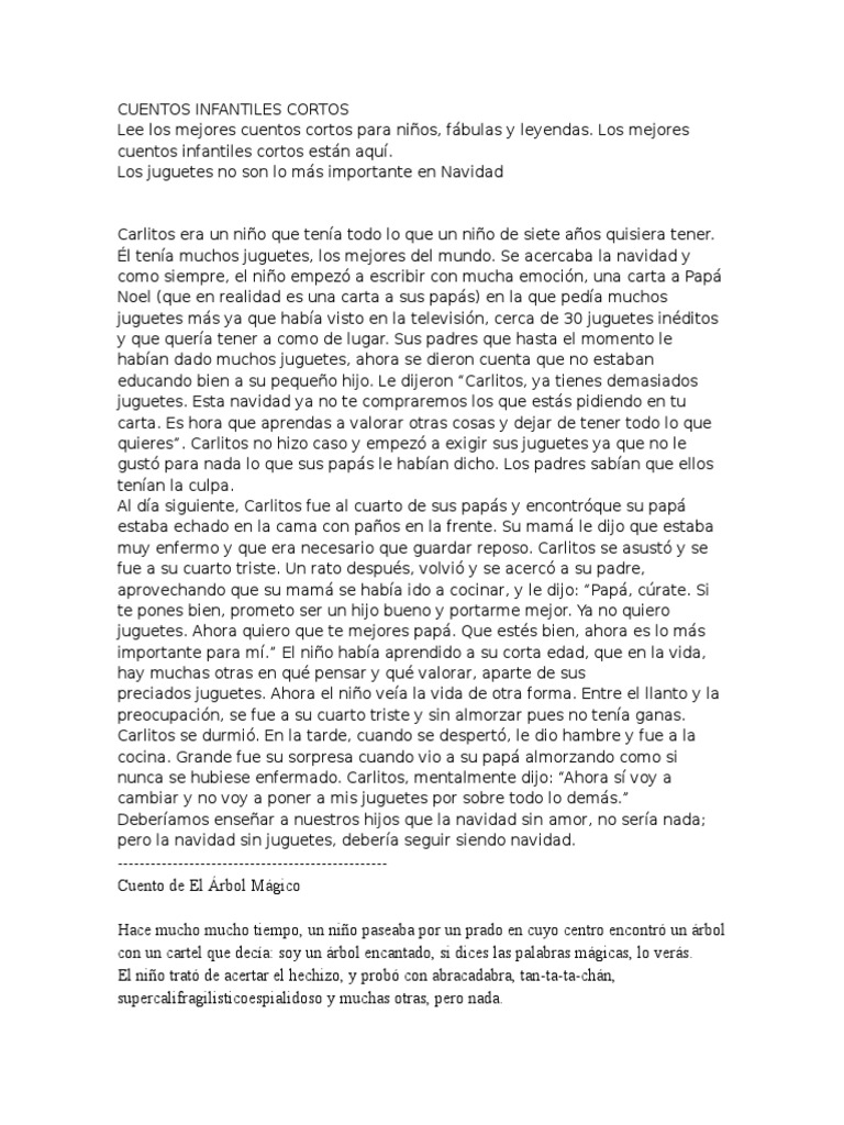 Cuentos Infantiles Cortos Pdf Hadas Navidad