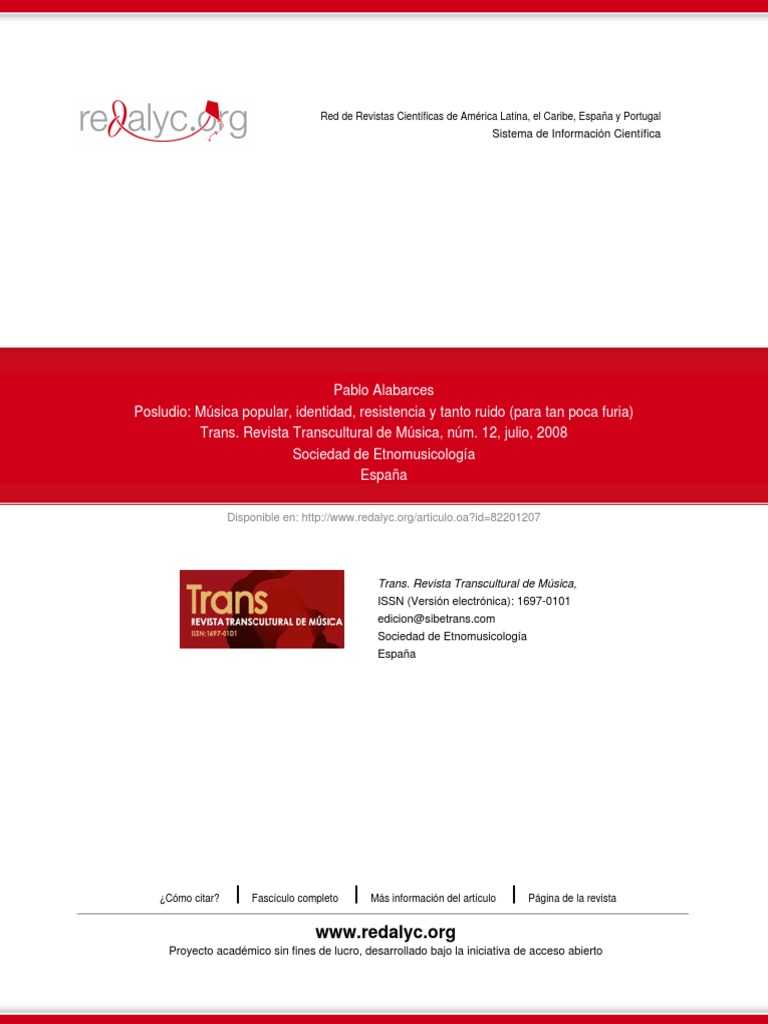 Alabarces, Pablo - Música Popular. Identidad, Resistencia y Tanto Ruido ...