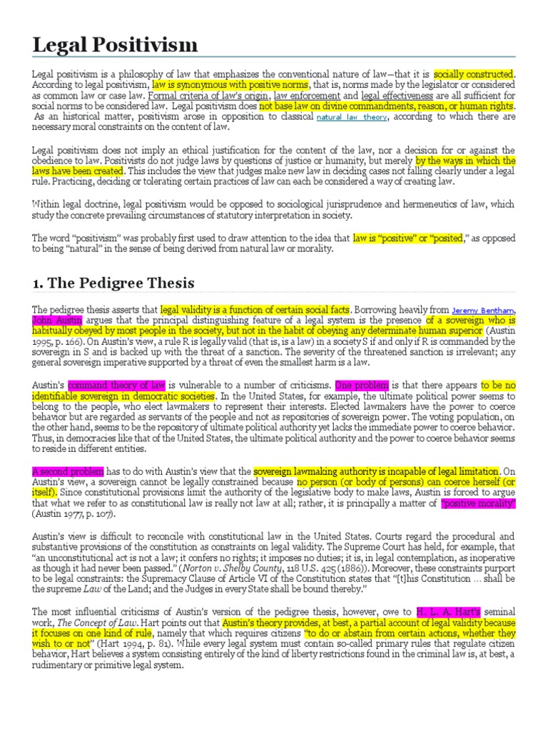 Legal Positivism | Jurisprudence | Positivism