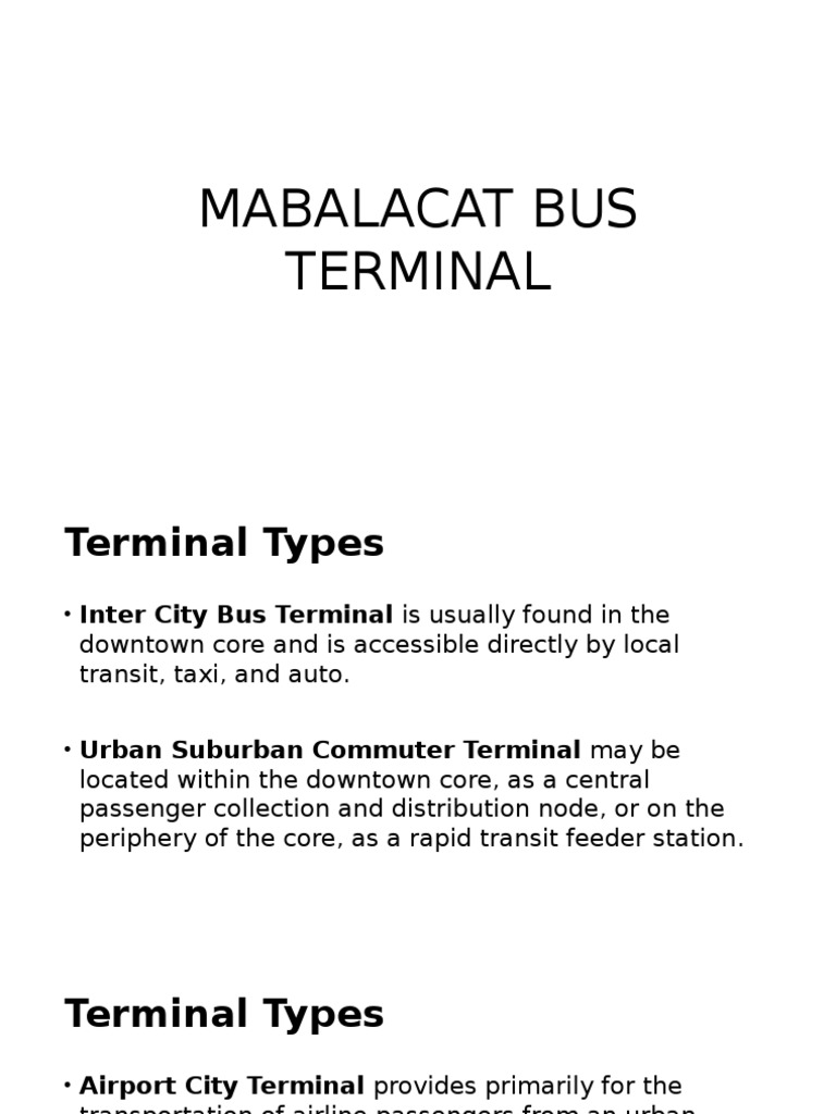 Mabalacat Dau Bus Terminal Overview | PDF | Train Station | Bus