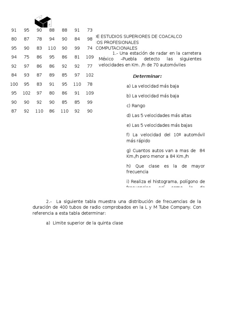 Problemario Unidad 3 ProbaYEst. | PDF | Análisis estadístico | Enseñanza de matemática