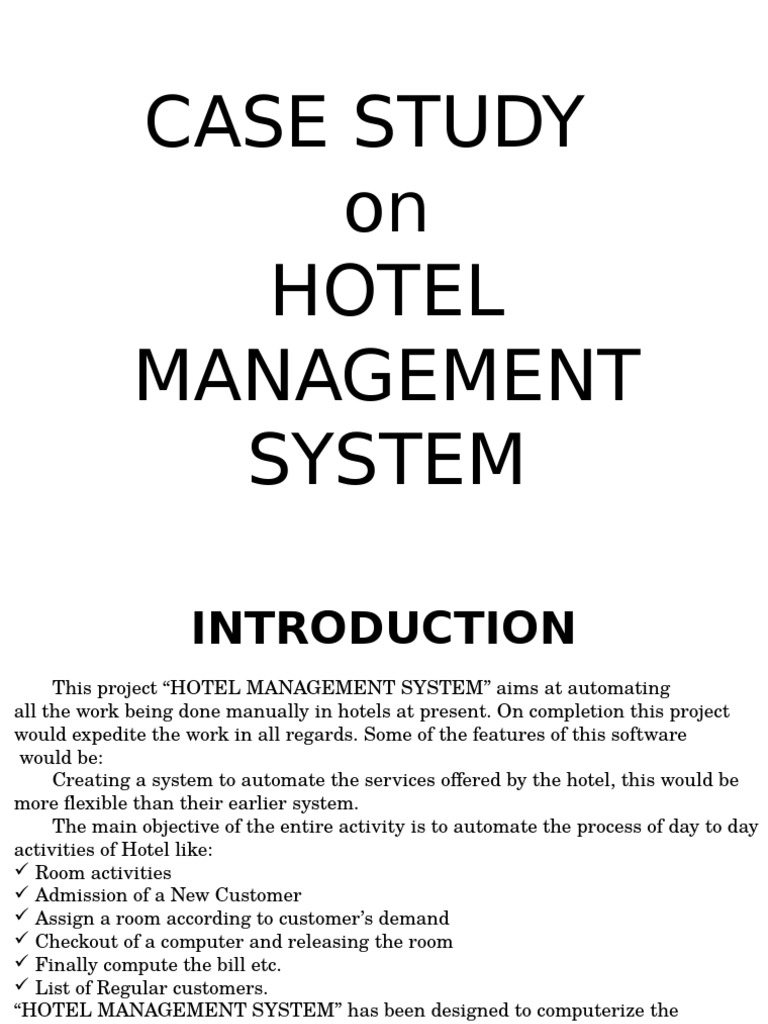 Hotel Management System | PDF | Menu | Reliability Engineering