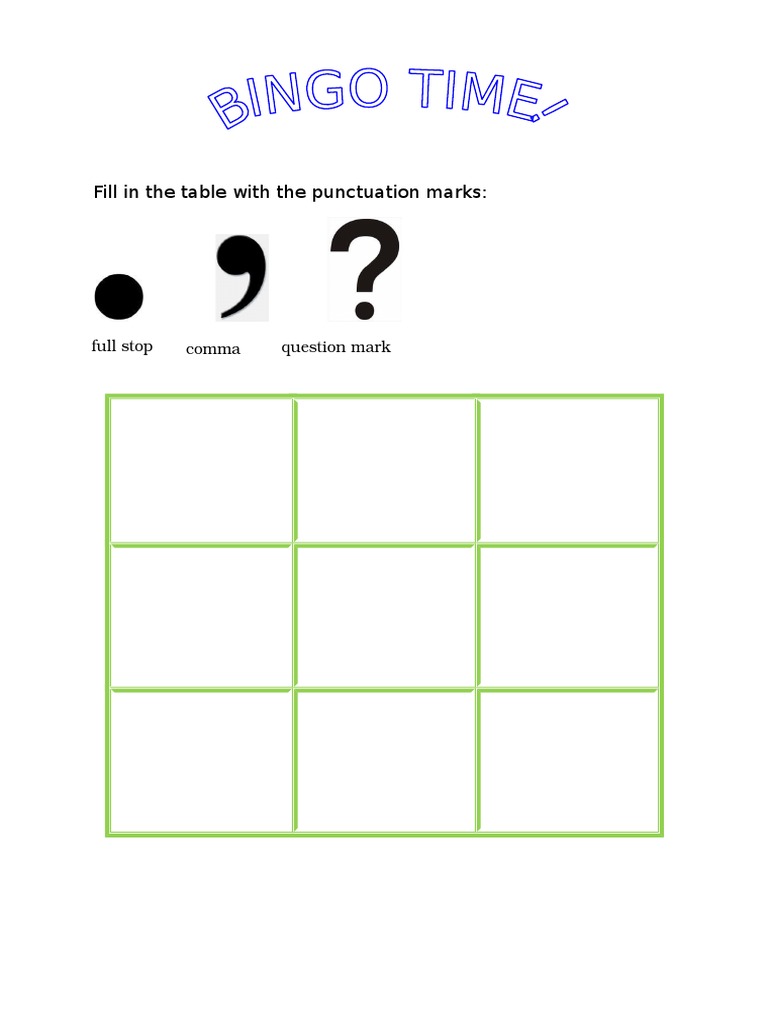Punctuation Marks Table Guide | PDF
