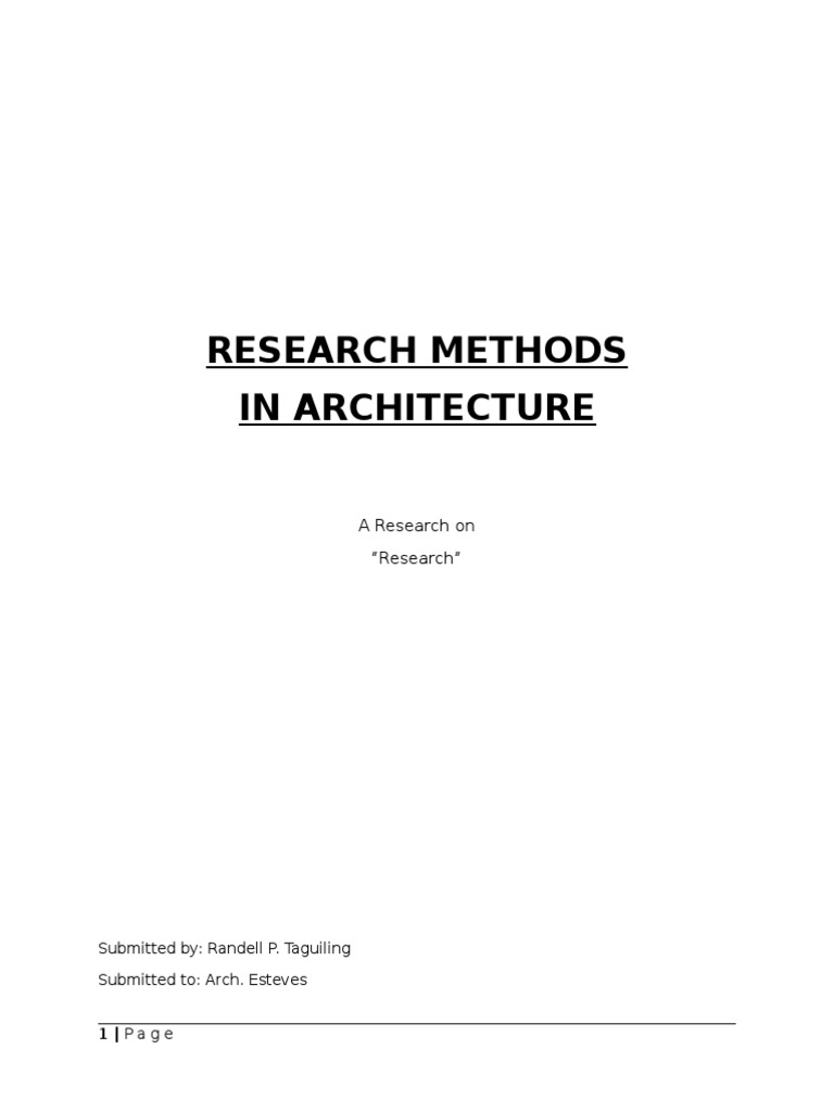 Research Methods in Architecture | PDF | Experiment | Statistics
