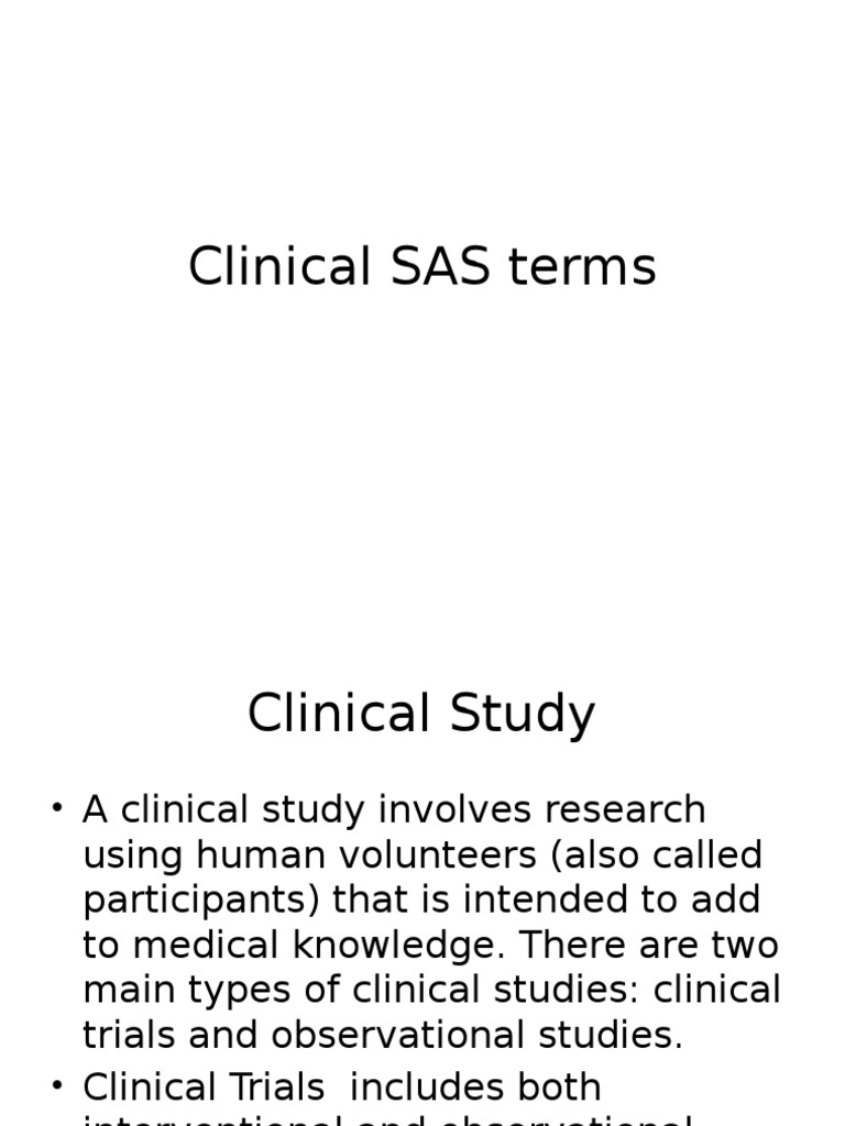 Clinical SAS Terms | Clinical Trial | Phases Of Clinical Research