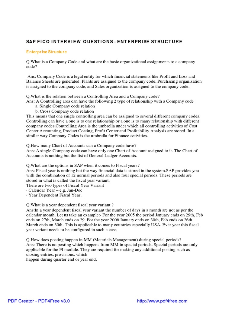 SAP - Enterprise Structure PDF | PDF | Fiscal Year | Income Statement