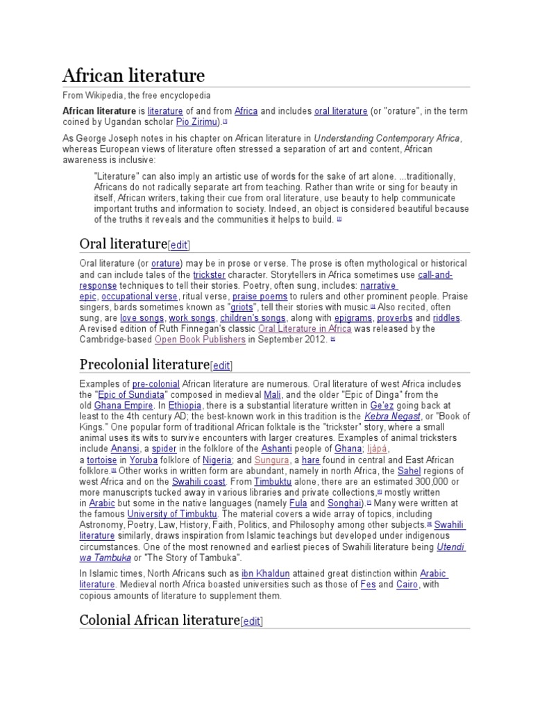 African Literature | PDF | African Literature | Poetry