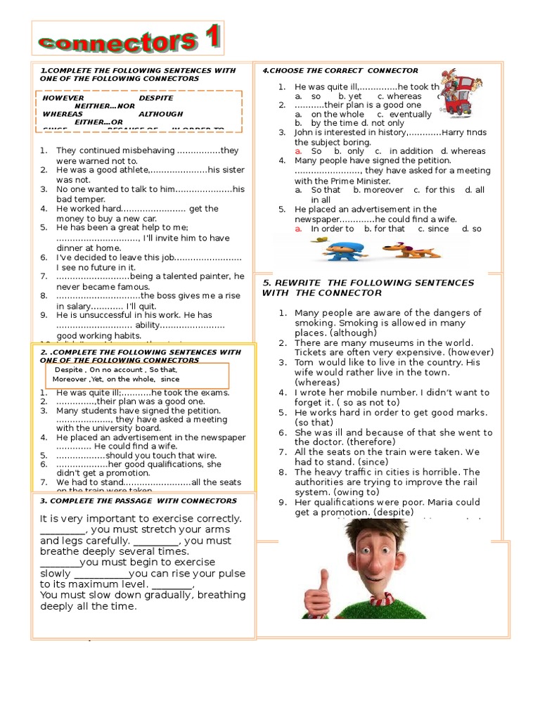 Rewrite The Following Sentences With The Connector | PDF