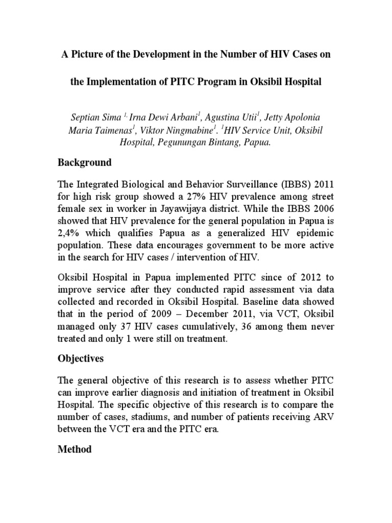 A Picture of The Development in The Number of HIV Cases On The ...