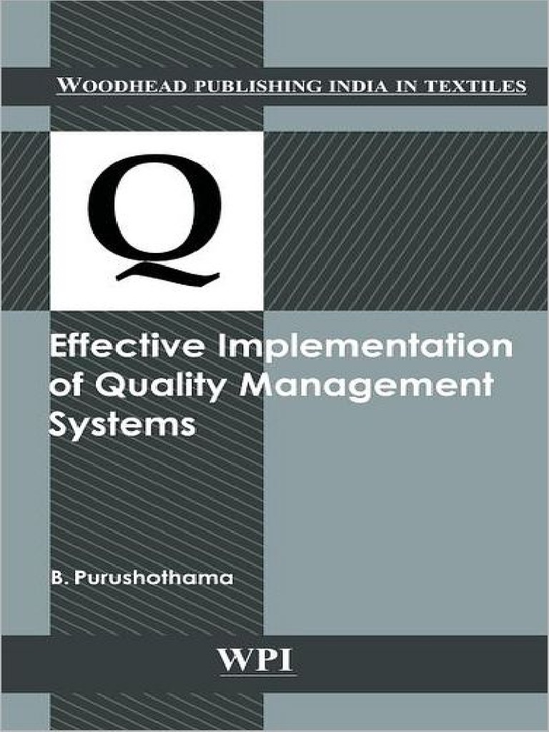 Effective Implementation of Quality Management Systems (0857090011 ...
