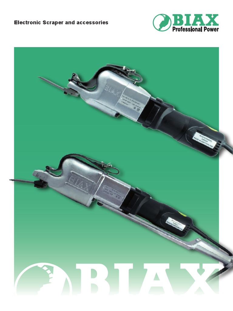 Biax Electronic Scraper and Accessories | PDF | Grinding (Abrasive ...